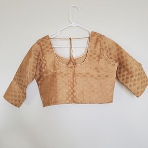 Ethnic Indian Wear | Tops | Nwot Gold Indian Saree Lehenga Blouse ...